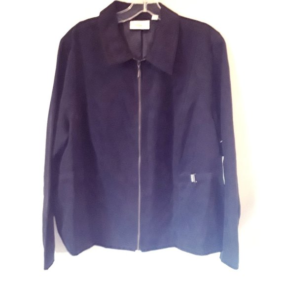Studio Works | Jackets & Coats | Nwtstudio Works Black Suede Zip Jacket ...